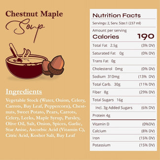 Chestnut Maple Soup: Delivery, Ingredients & Nutrition Facts – 18 CHESTNUTS
