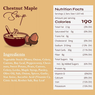Chestnut Maple Soup: Delivery, Ingredients & Nutrition Facts – 18 CHESTNUTS