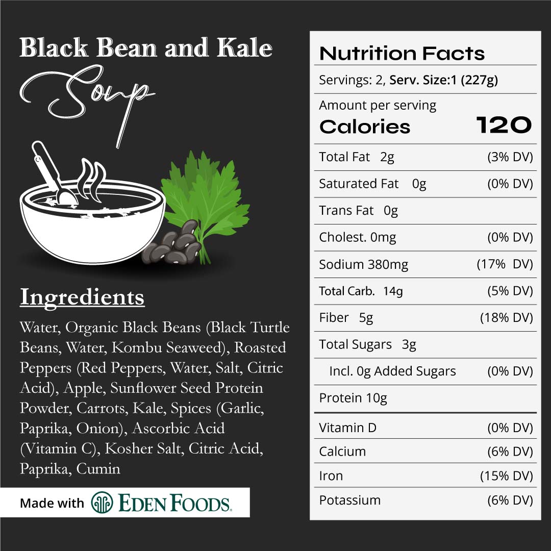 Black Bean & Kale Soup: Delivery, Recipe & Nutritional Facts – 18 CHESTNUTS