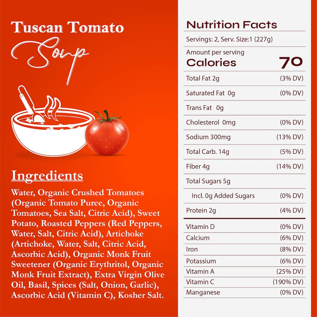 Tuscan Tomato Soup: Delivery, Ingredients & Nutrition Facts – 18 CHESTNUTS