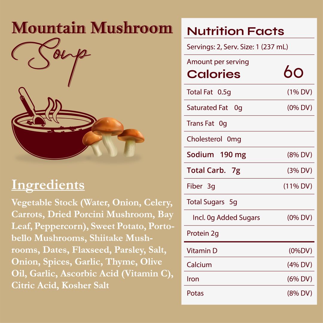 Mountain Mushroom Soup: Delivery, Recipe & Nutritional Facts – 18 CHESTNUTS